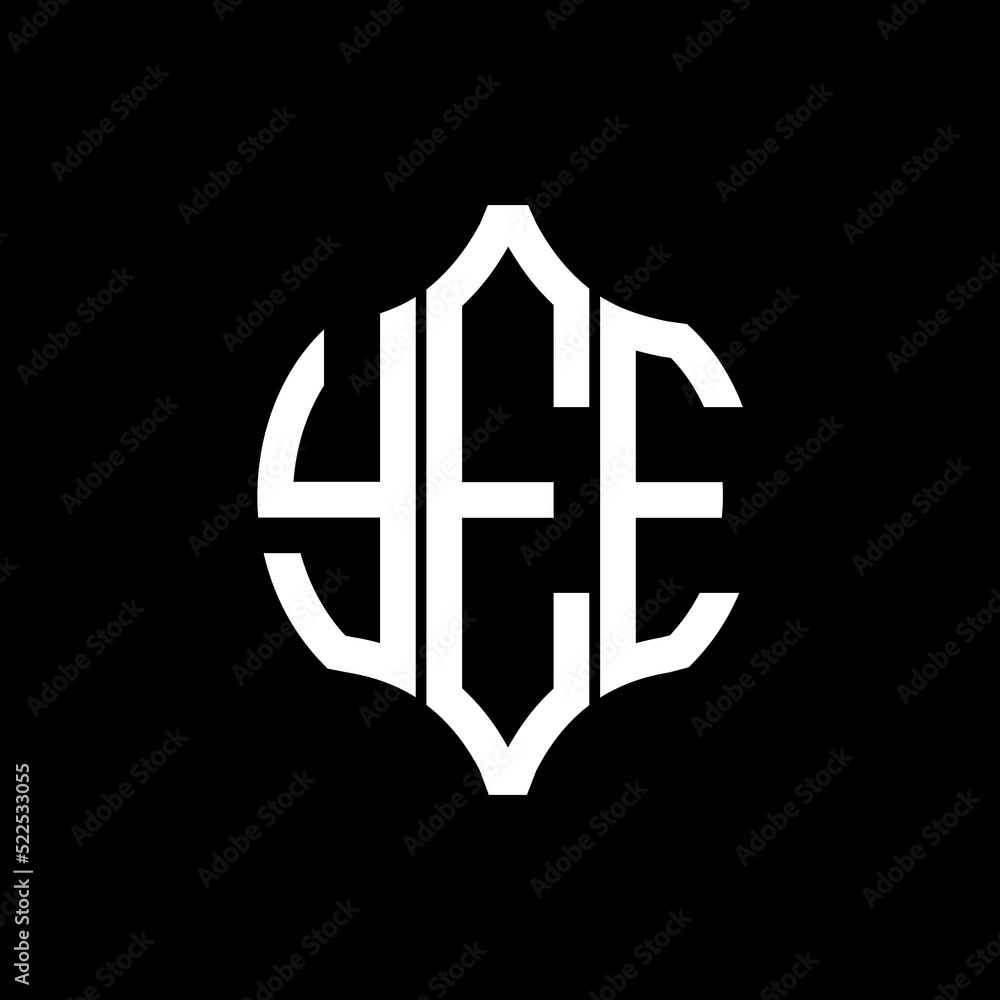 YEE letter logo. YEE best black background vector image. YEE Monogram ...