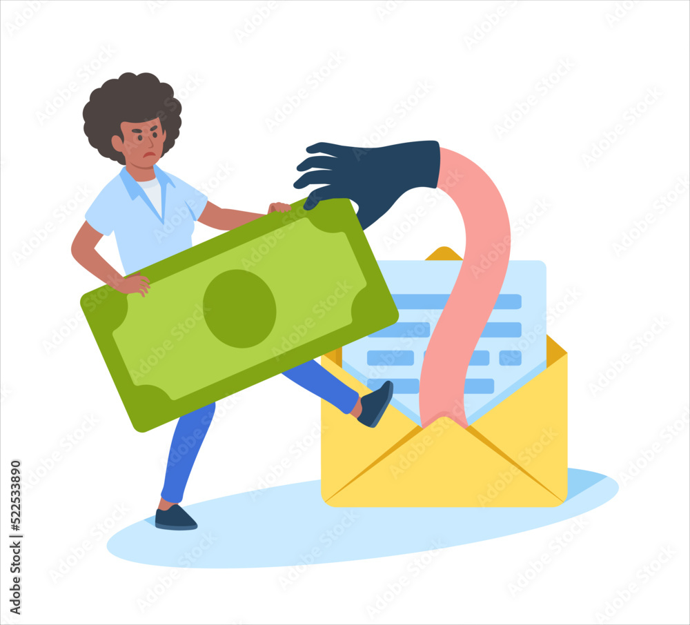 Email scam phishing letter hacker steal afro black woman money and data ...