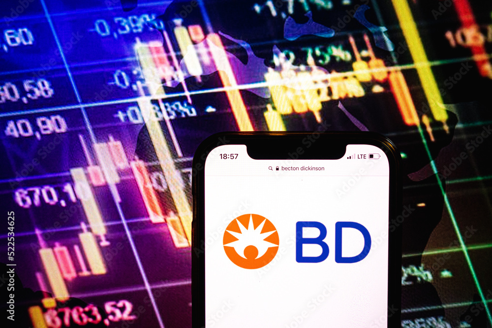 KONSKIE, POLAND - August 09, 2022: Smartphone displaying logo of Becton ...