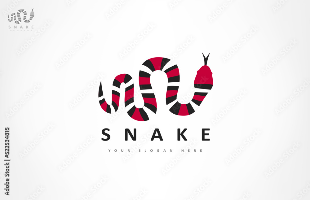 Snake logo vector. Design vector illustration. Striped king snake ...