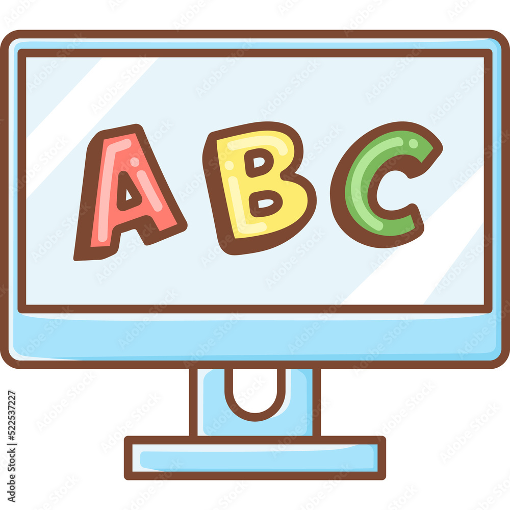 Cute Computer icon Stock Illustration | Adobe Stock