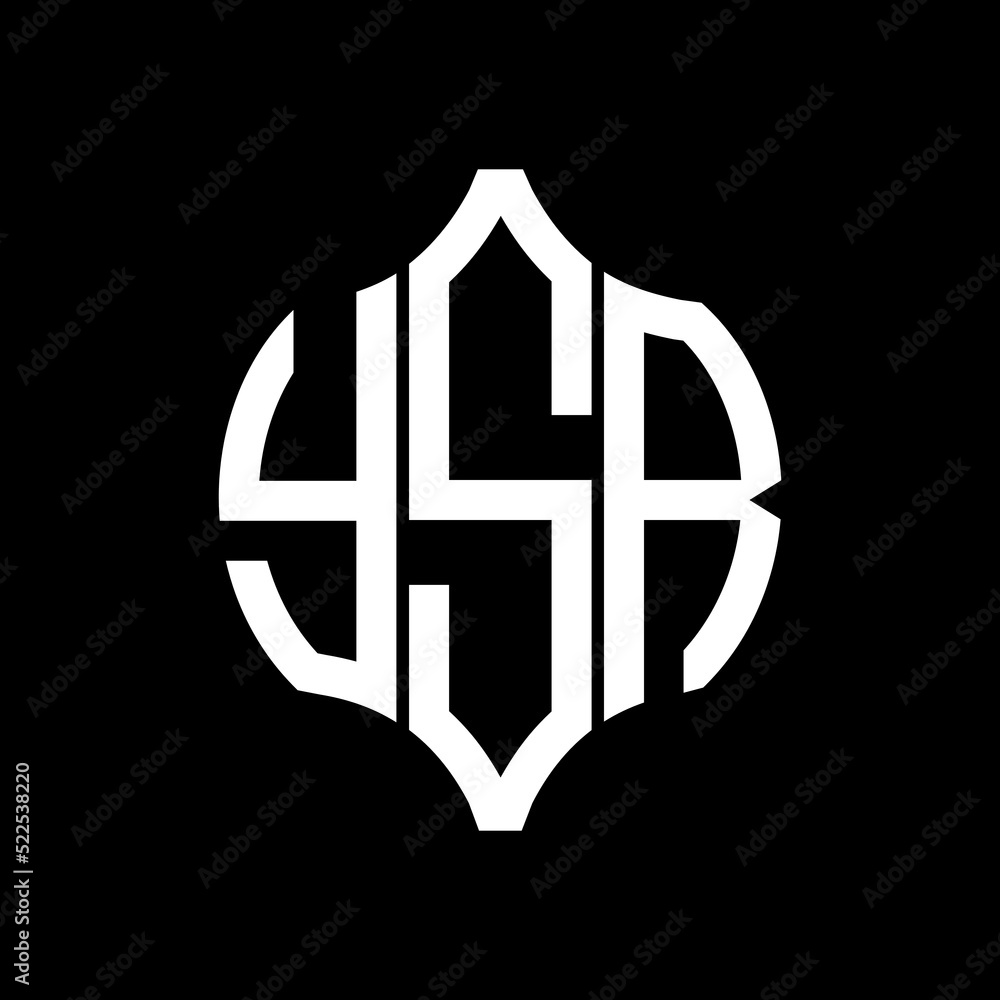 YSR letter logo. YSR best black background vector image. YSR Monogram ...