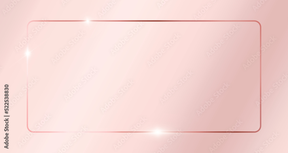 Pink gold empty frame for text, Premium rose gold border wedding card ...