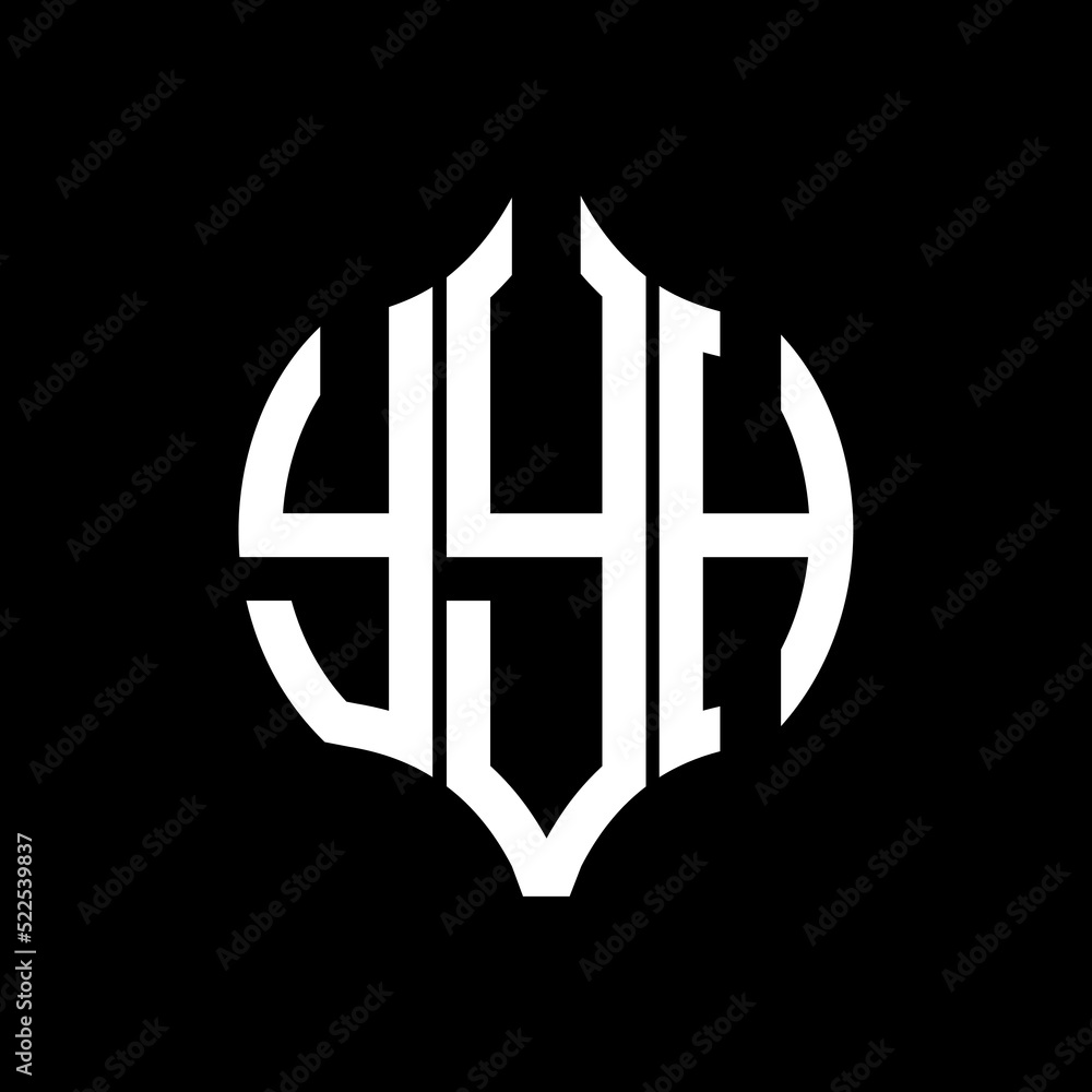YYH letter logo. YYH best black background vector image. YYH Monogram ...