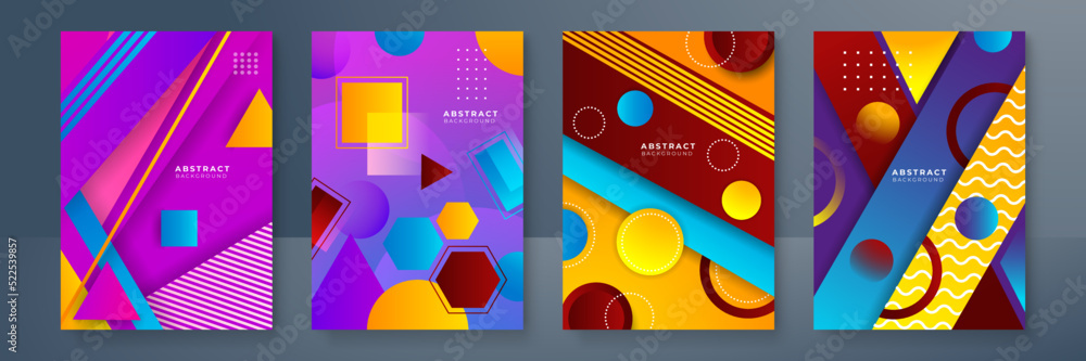 Set of Creative Graphic Design layout. Typography on diagonal grid with ...