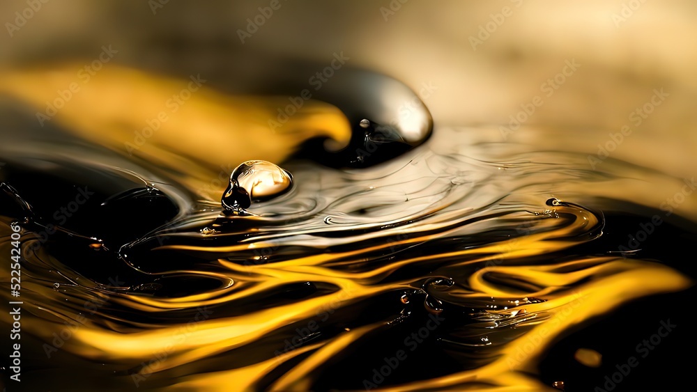 4k liquid gold, melted gold and black background, golden abstract ...