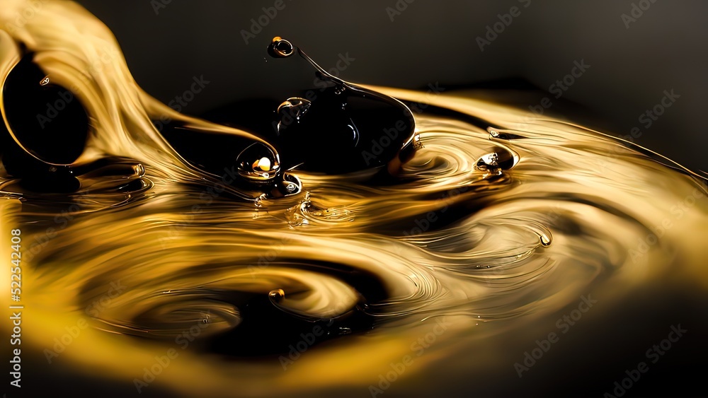 4k liquid gold, melted gold and black background, golden abstract ...