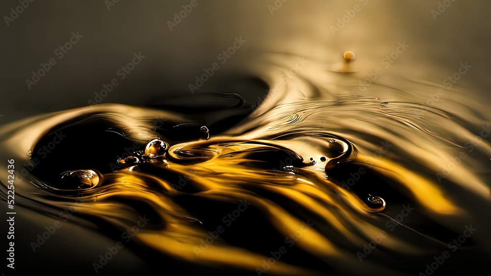 4k liquid gold, melted gold and black background, golden abstract ...