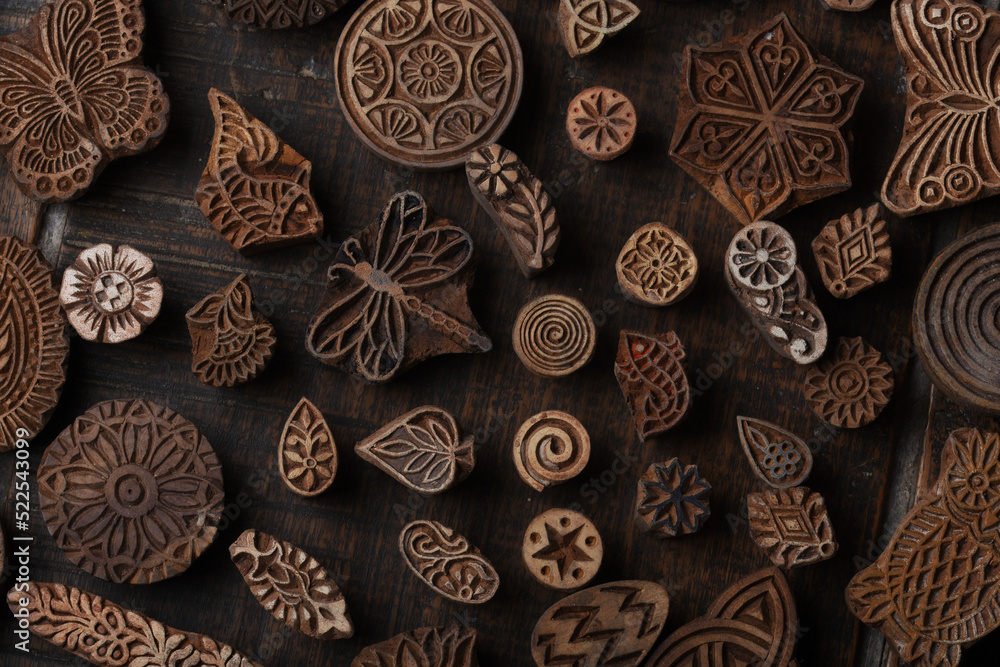 1177.Mixed traditional Indian wood block pattern for textile printing ...