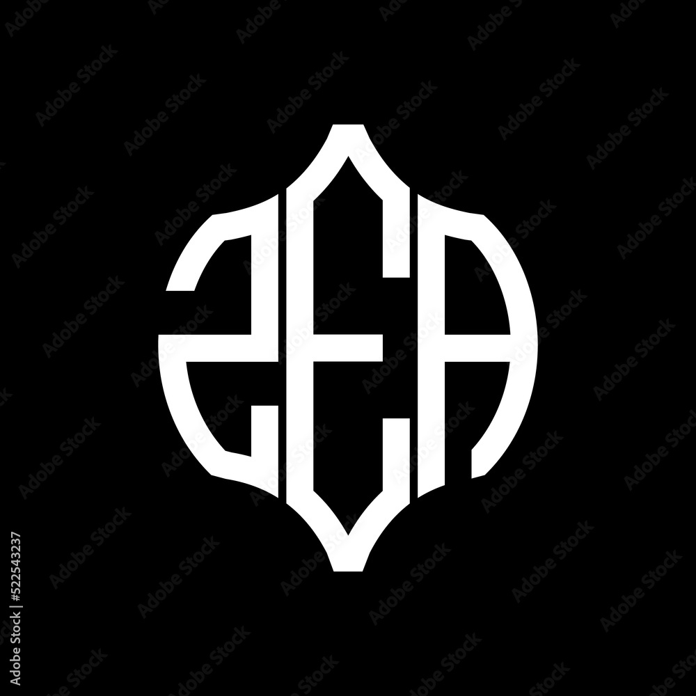 ZEA letter logo. ZEA best black background vector image. ZEA Monogram ...