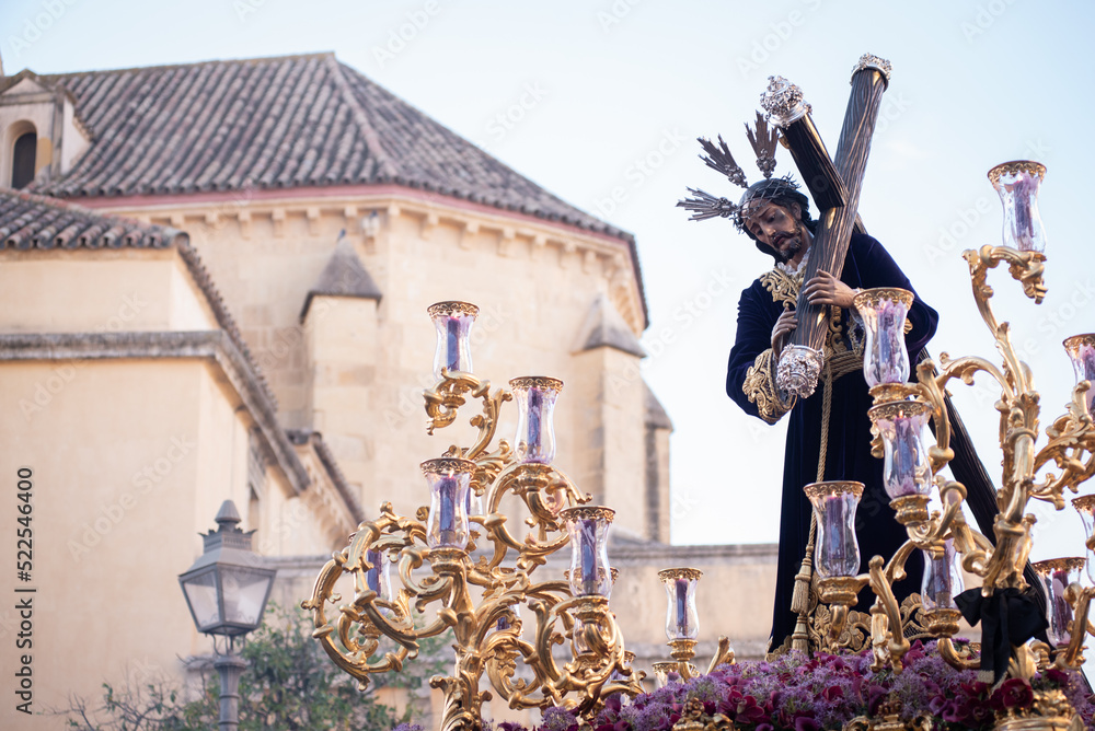 Jesús Nazareno del Calvario in his procession during Holy Week in ...