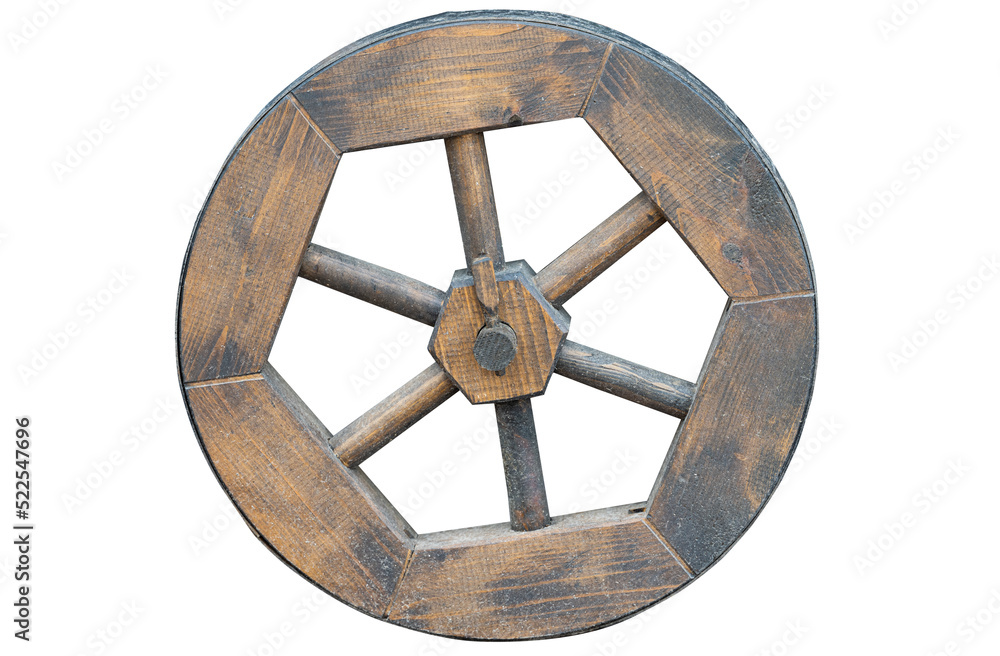 wooden wheel isolated Stock Photo | Adobe Stock