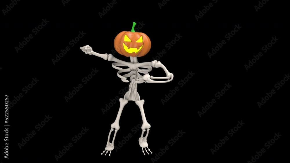Jack-O-Lantern dance - 3840x2160 looped with alpha channel. Stock Video ...