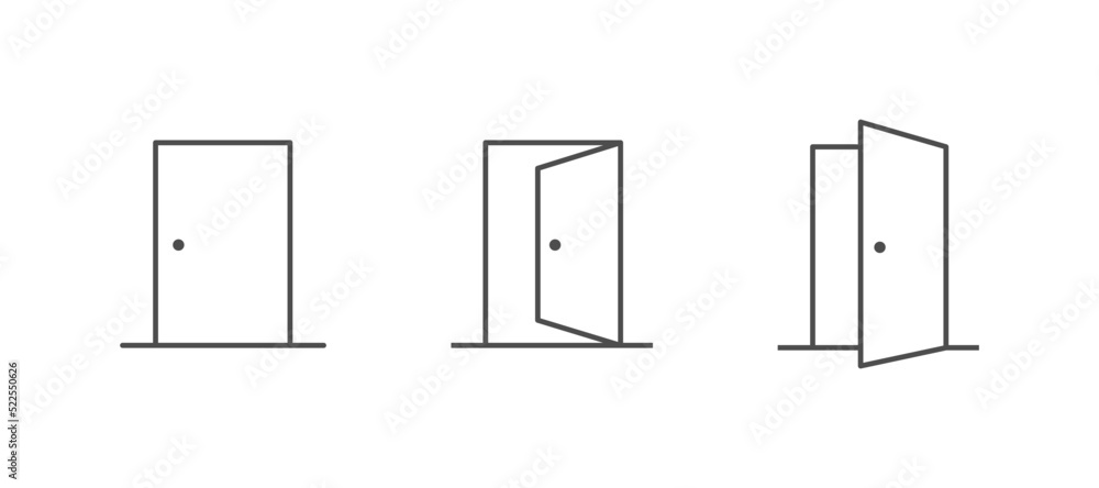 An open door. Template for logo, sticker, brand label and creative ...