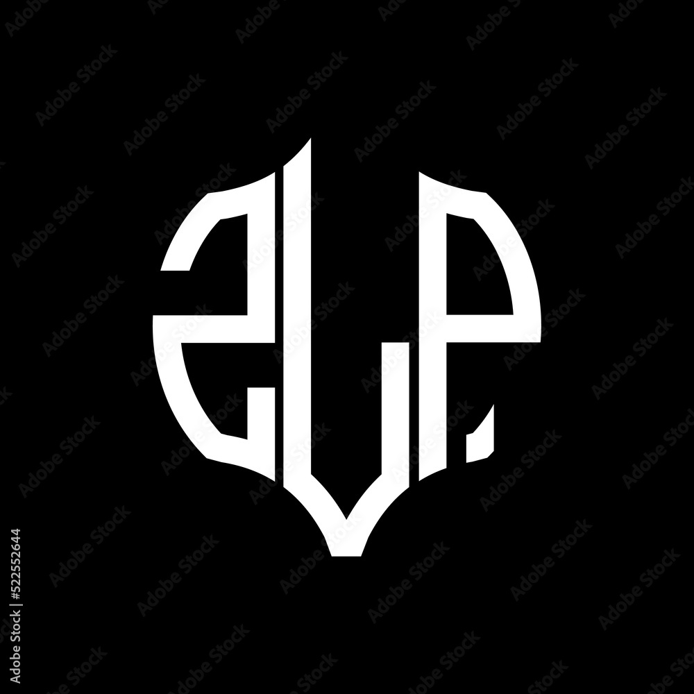 ZLP letter logo. ZLP best black background vector image. ZLP Monogram ...