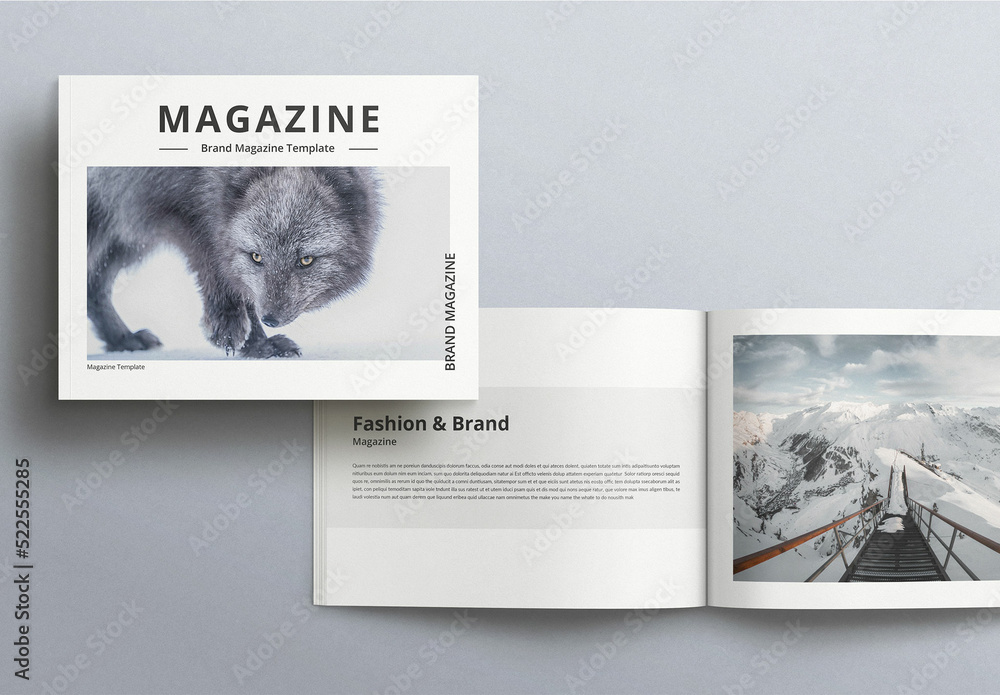Magazine Layout Landscape Stock Template | Adobe Stock