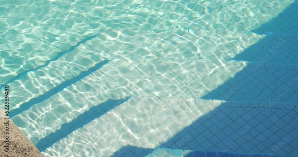 Beautiful Water Surface Flowing in slow motion. Clear Blue Water ...
