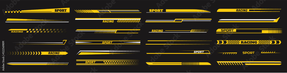 Sport car decal stripes. Speed lines, racing tuning strips and car ...