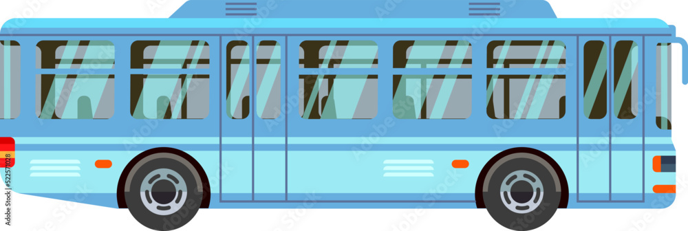 Blue bus side view. Passenger city transport Stock Vector | Adobe Stock