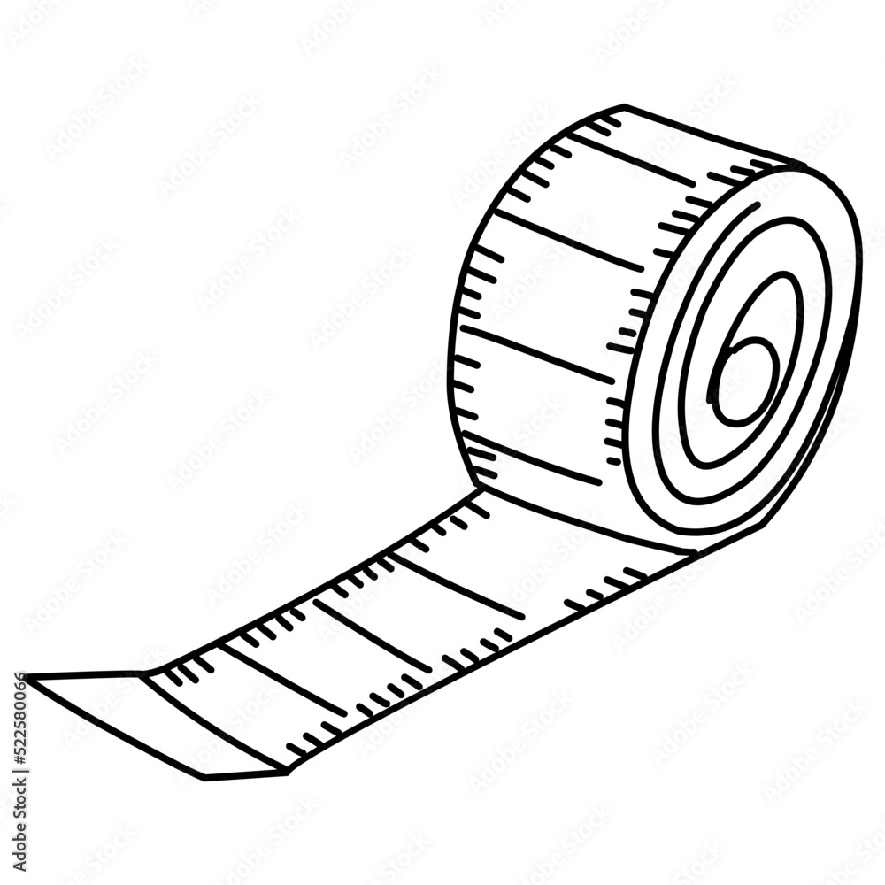 Meter, ruler, scale illustration Hand-drawn doodles illustration. Line ...