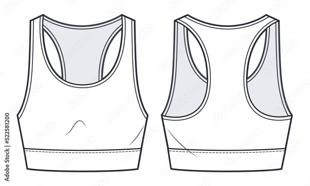 Cropped Tank Top technical fashion illustration. Women's Tank Top ...