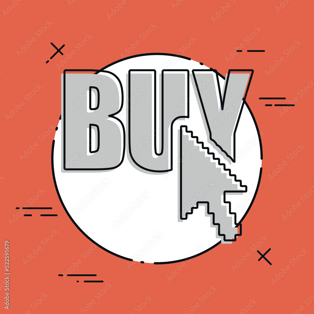 Vector illustration of single isolated buy button icon Stock Vector ...