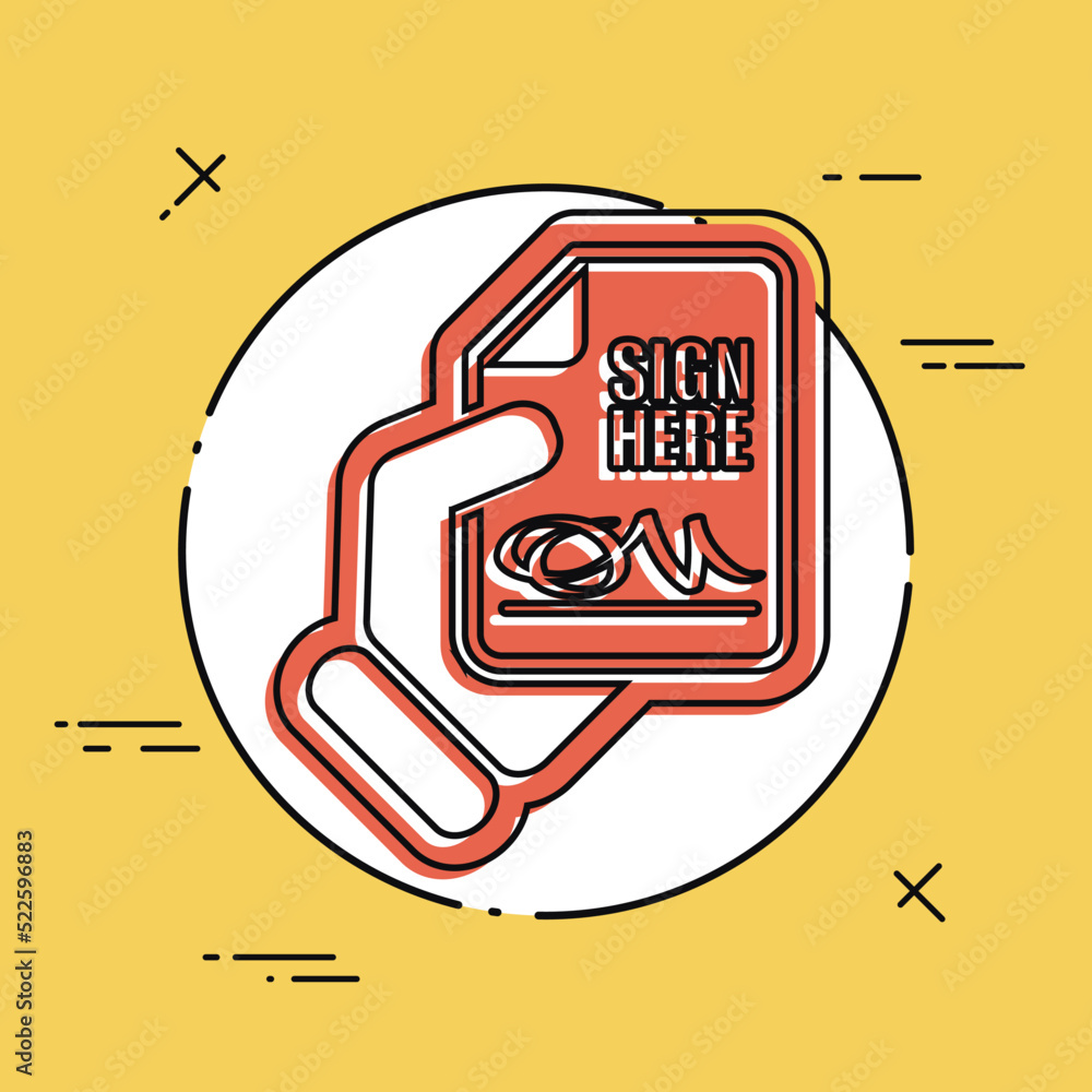 Sign on document Stock Vector | Adobe Stock