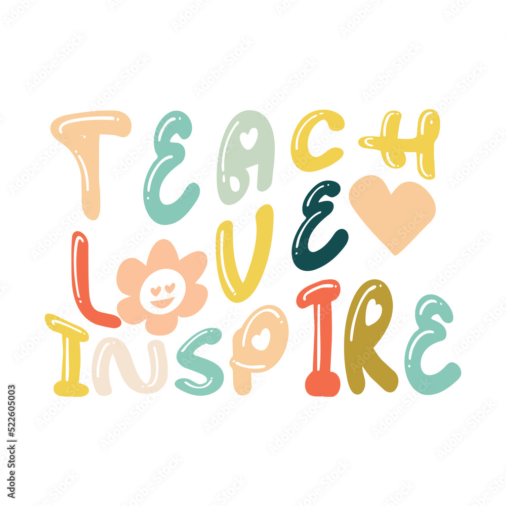 Teach Love Inspire retro vintage svg png, teacher love inspire svg ...