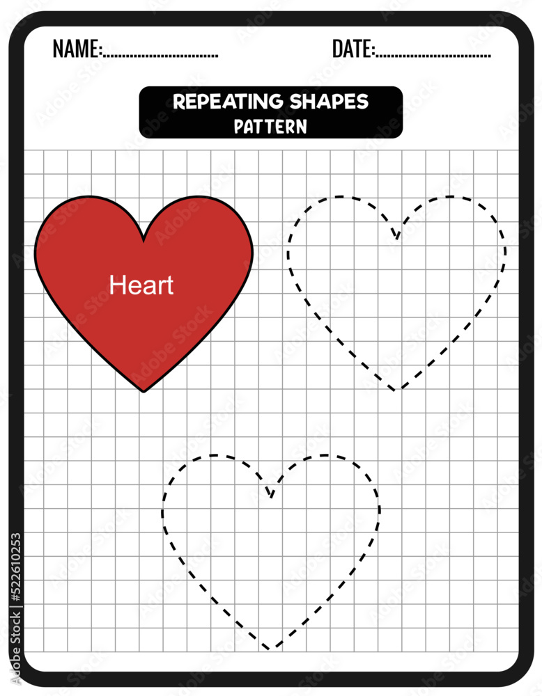 All About Shapes on Grid. Repeat Pattern. Tracing Lines Activity ...