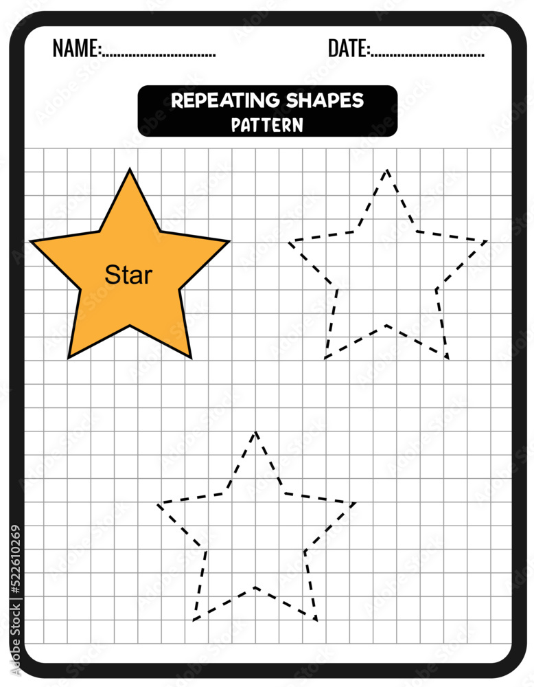 All About Shapes on Grid. Repeat Pattern. Tracing Lines Activity ...