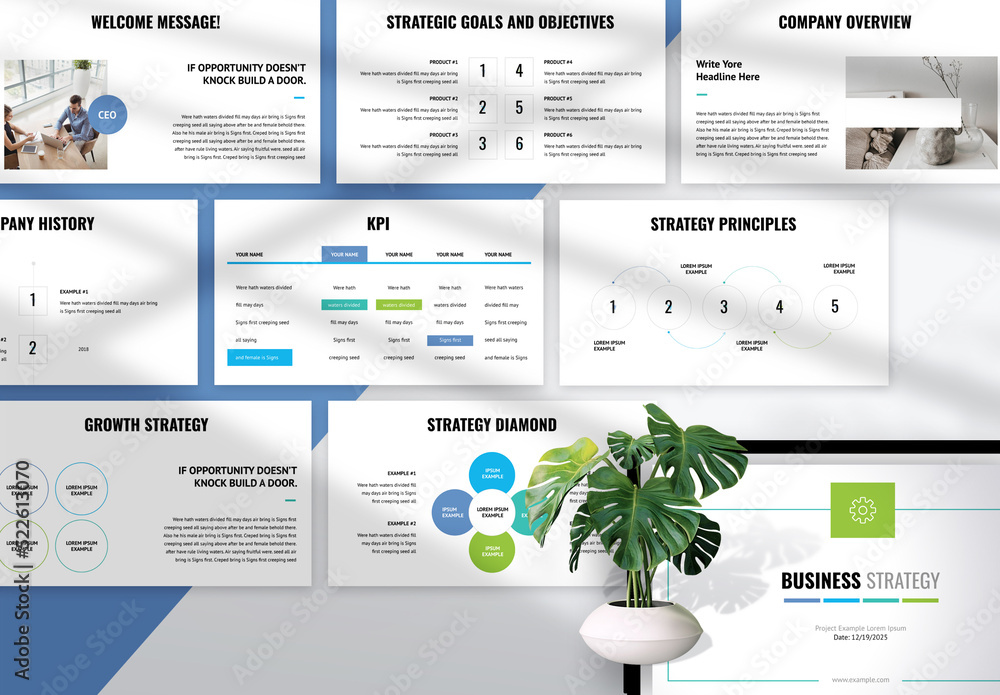 Business Strategy Presentation Stock Template | Adobe Stock