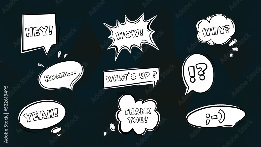Drawn Speech Bubble Titles Stock Template | Adobe Stock