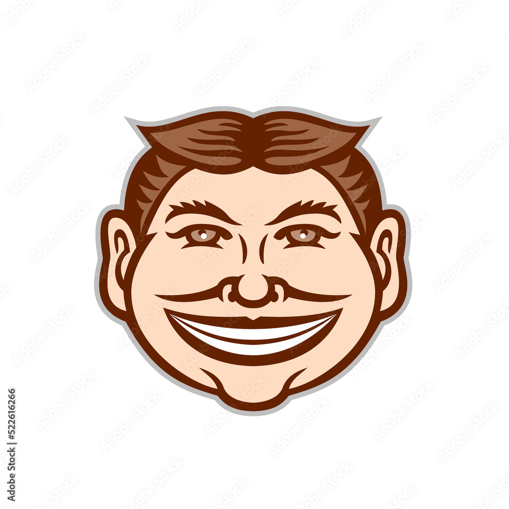 Funny Face Front Icon Retro Stock Illustration | Adobe Stock