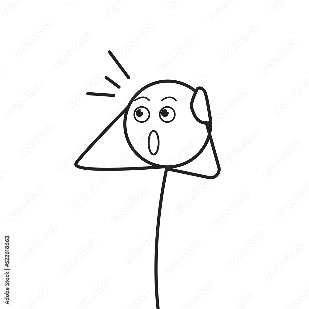 Stickman stick figure expression pointing choose Stock Illustration ...