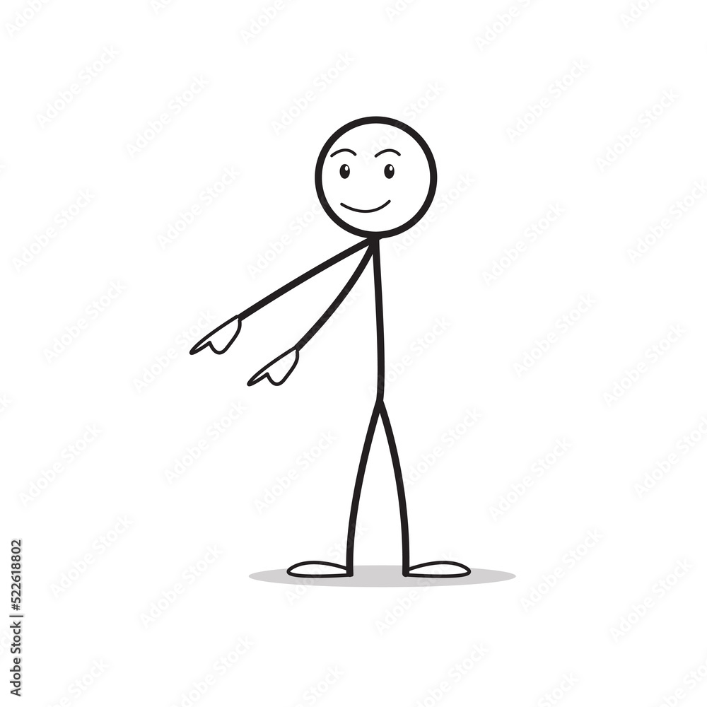 Stickman stick figure expression pointing choose Stock Illustration ...