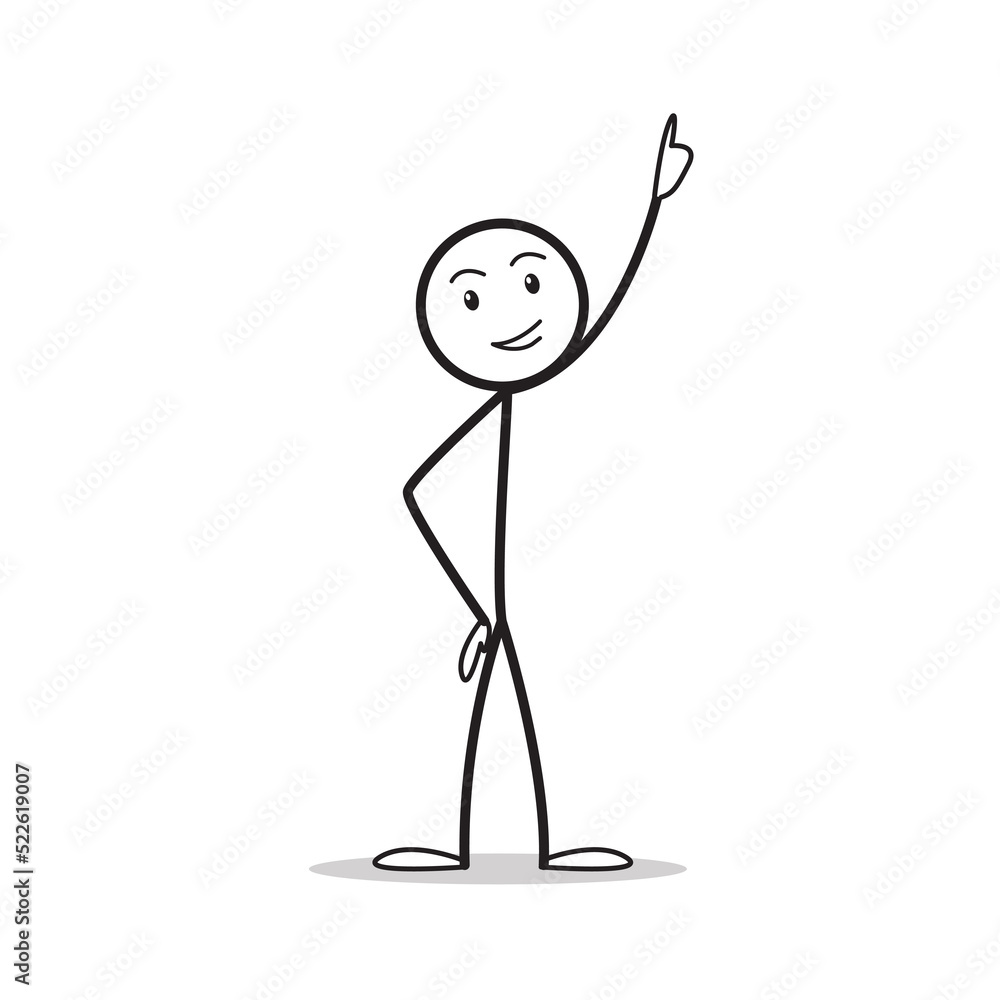 Stickman stick figure expression pointing choose Stock Illustration ...