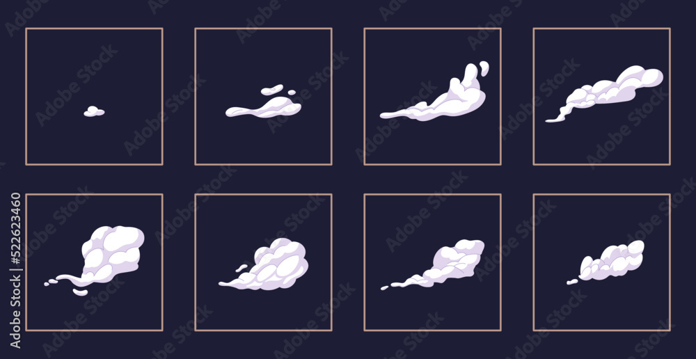 Explode effect animation with smoke. Exploding, blasting, bursting ...