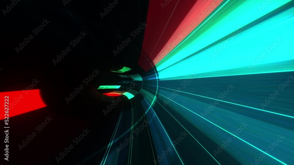 Video Stock Abstract red blue glow futuristic digital hyper space ...