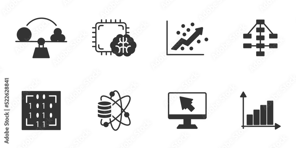 machine learning icons set . machine learning pack symbol vector ...