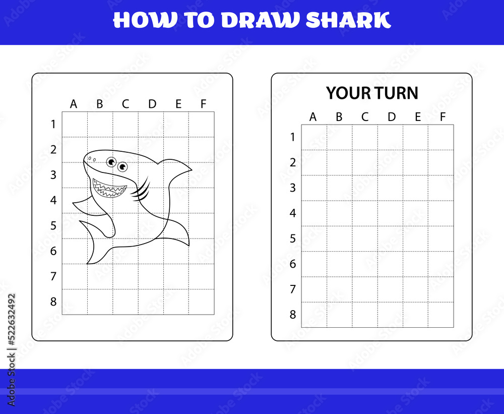 How to Draw Shark for Kids. How to draw sharks for relaxation and ...