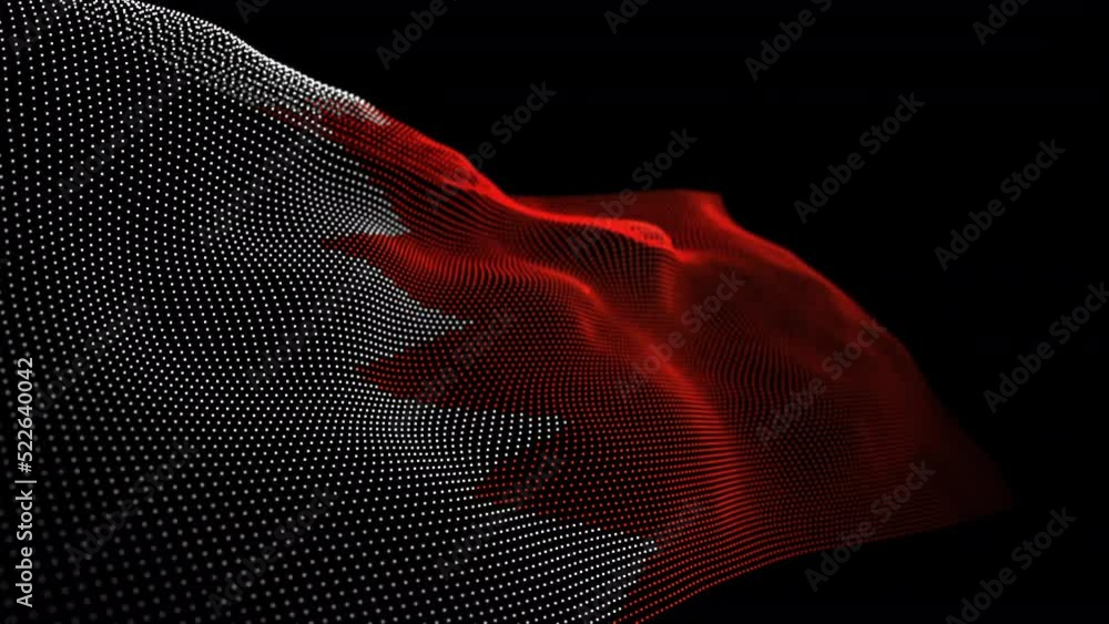 Seamless looping animated digital flag of Bahrain overlay rendered of ...