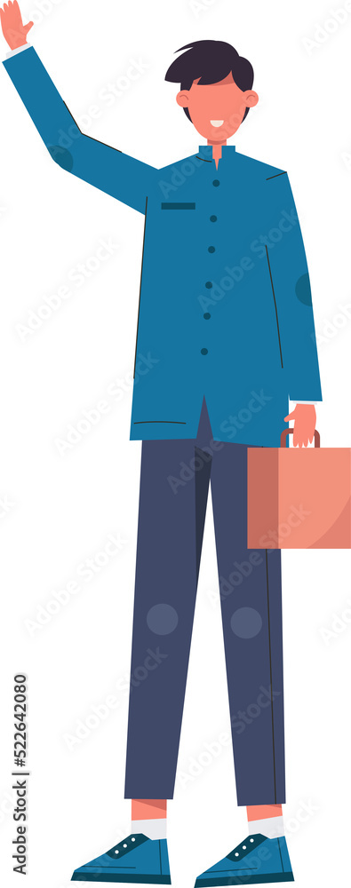 Cartoon man waving hand Stock Illustration | Adobe Stock