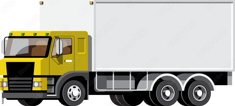 Cartoon box truck illustration Stock Illustration | Adobe Stock