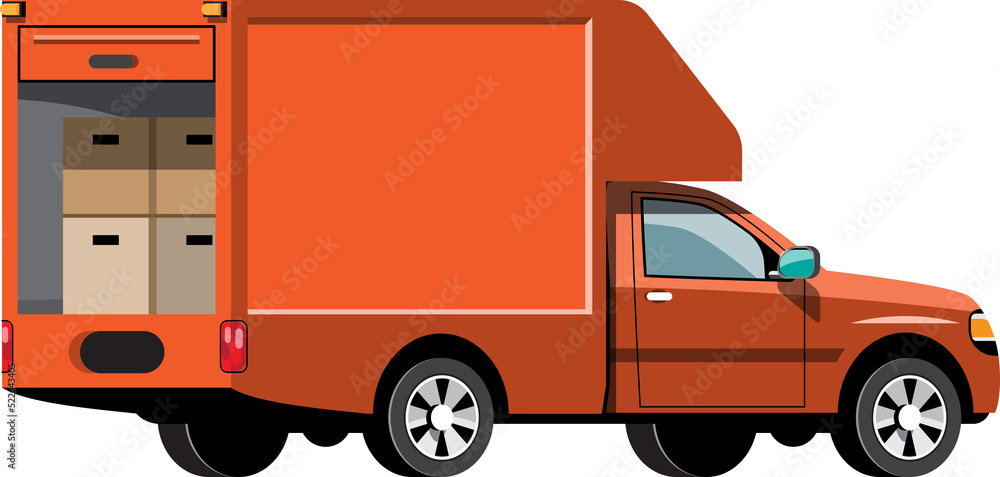 Cartoon box truck illustration Stock Illustration | Adobe Stock