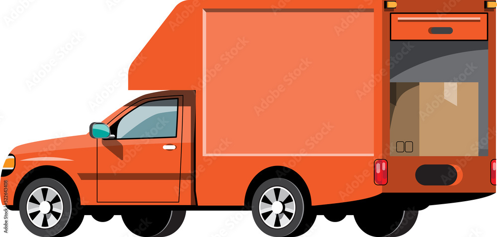 Cartoon box truck illustration Stock Illustration | Adobe Stock
