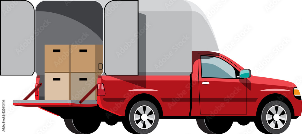 Cartoon box truck illustration Stock Illustration | Adobe Stock