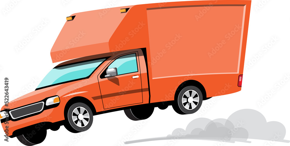 Cartoon box truck illustration Stock Illustration | Adobe Stock