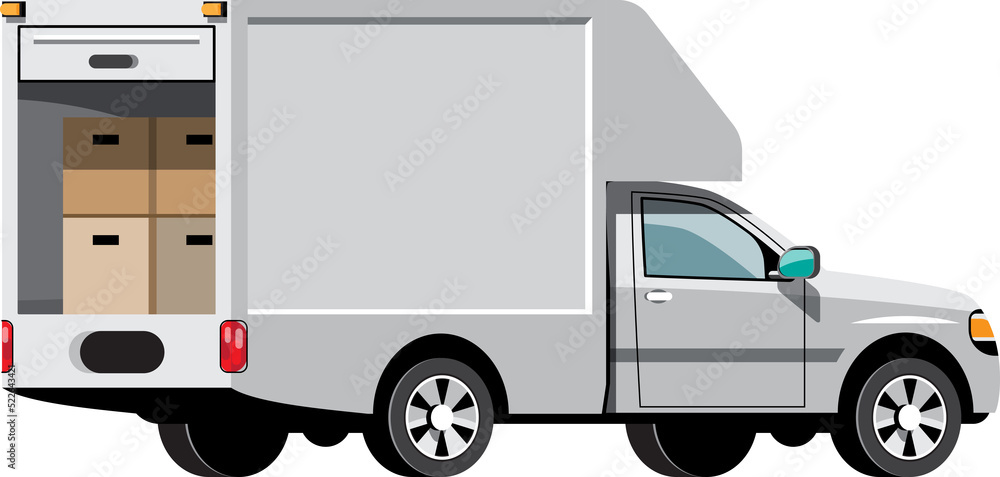 Cartoon box truck illustration Stock Illustration | Adobe Stock