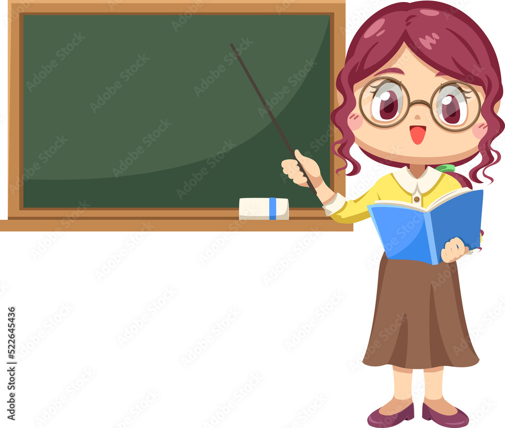 Female teacher in cartoon character Stock Illustration | Adobe Stock