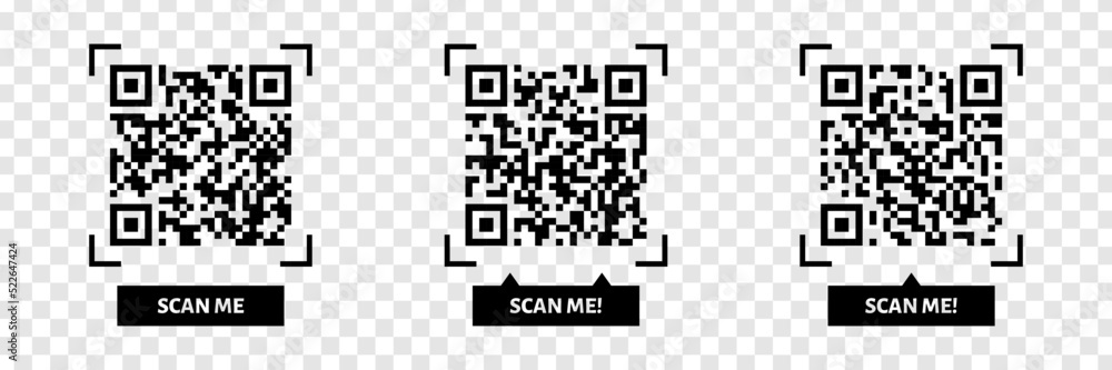 Scan me QR code design. QR code for payment, text transfer with scan me ...